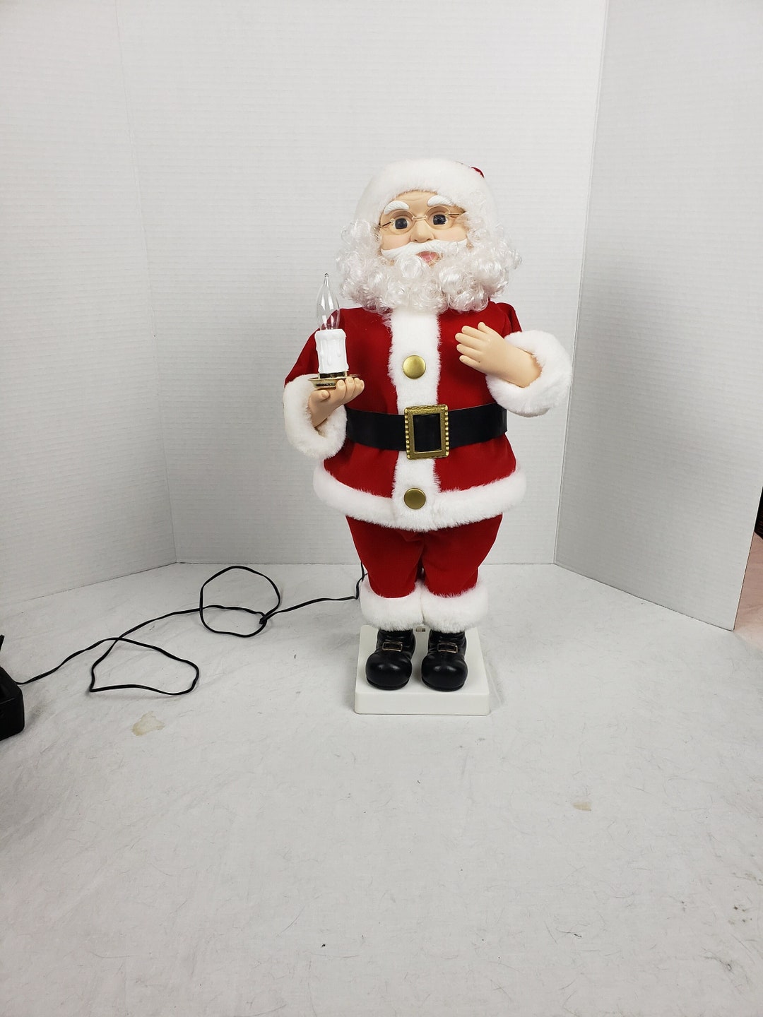 Vintage Animated Lighted Santa Claus Figurine 19" Tall - Etsy