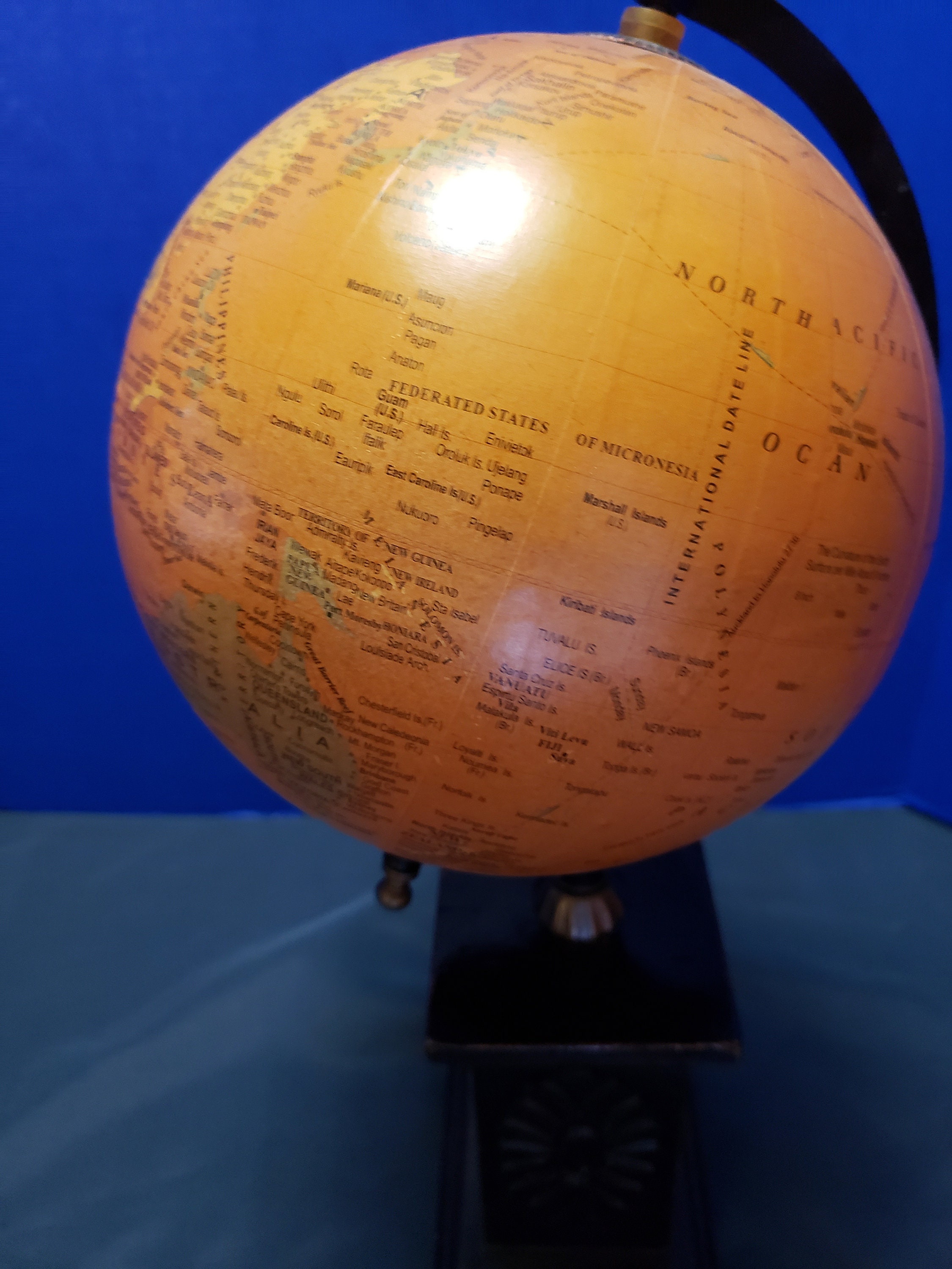 7 globe World Map Tall Wood Stand 18 tall | Etsy