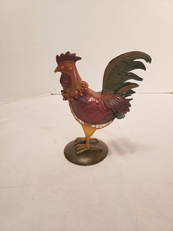 Metal Rooster Figurine Sculpture Rustic Wire Metal Indoor - Etsy