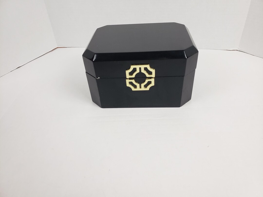 Vintage Threshold Black Lacquer Jewelry Box 9.5" X 5" X 7" - Etsy