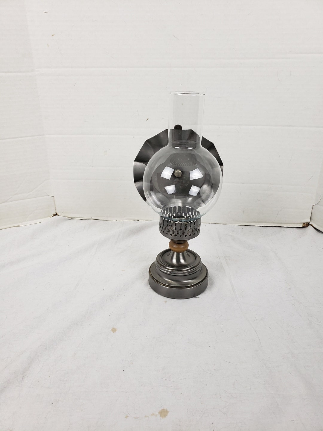 Vintage Candle Lamp W/reflector Hanging Wall Lamp or Table Lamp 13 Tall ...