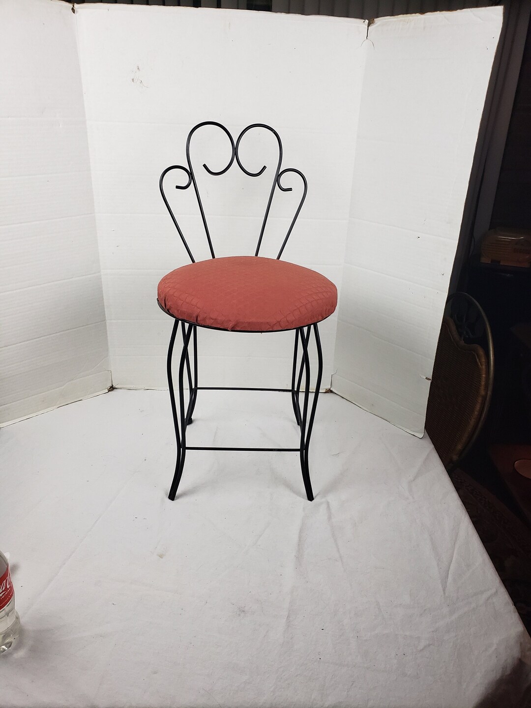 Vintage Metal Ice Cream Parlor Chair Vanity Chair Make up Chair 27 ...