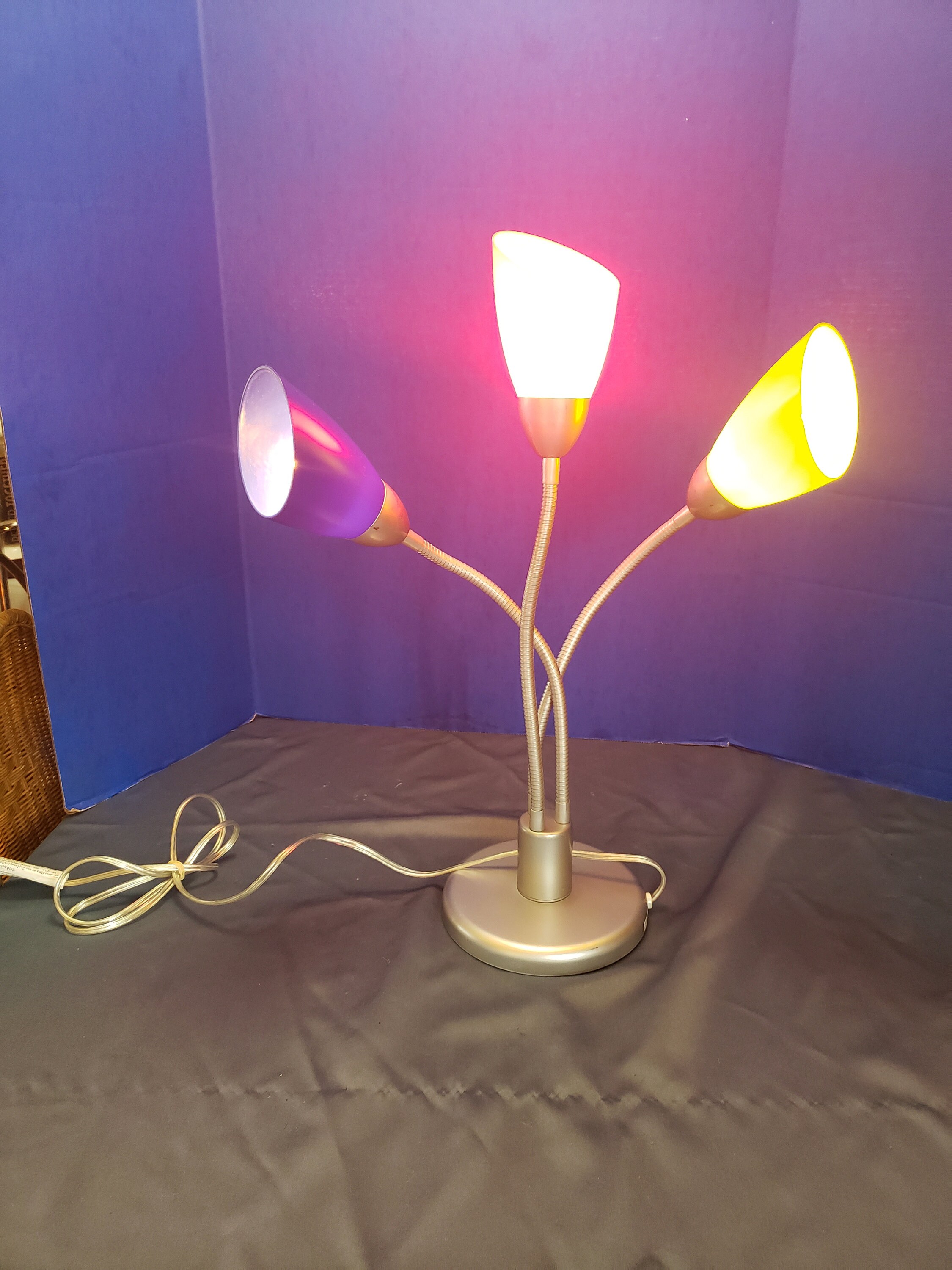 Vintage Table Lamp 3-Way Silver Adjustable Modern 3 Light | Etsy