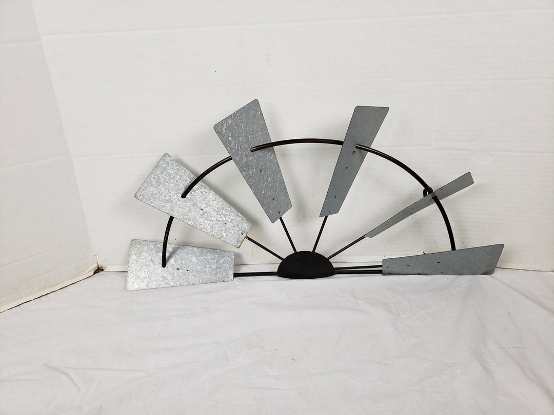 Farmhouse Country Primitive Rustic Wall Decor Galvanized Half Windmill ...