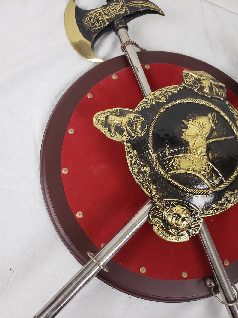 Warrior Coat of Arms Shield With Crossed Axes Plaque - Etsy