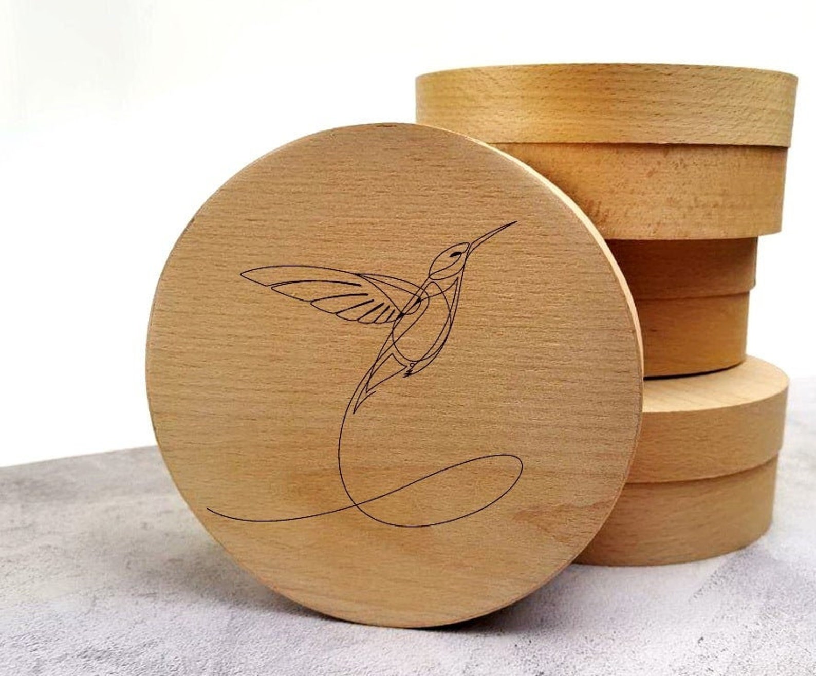 Round Wooden Box Box With Cover-eco Friendly Natural-little Box Box ...