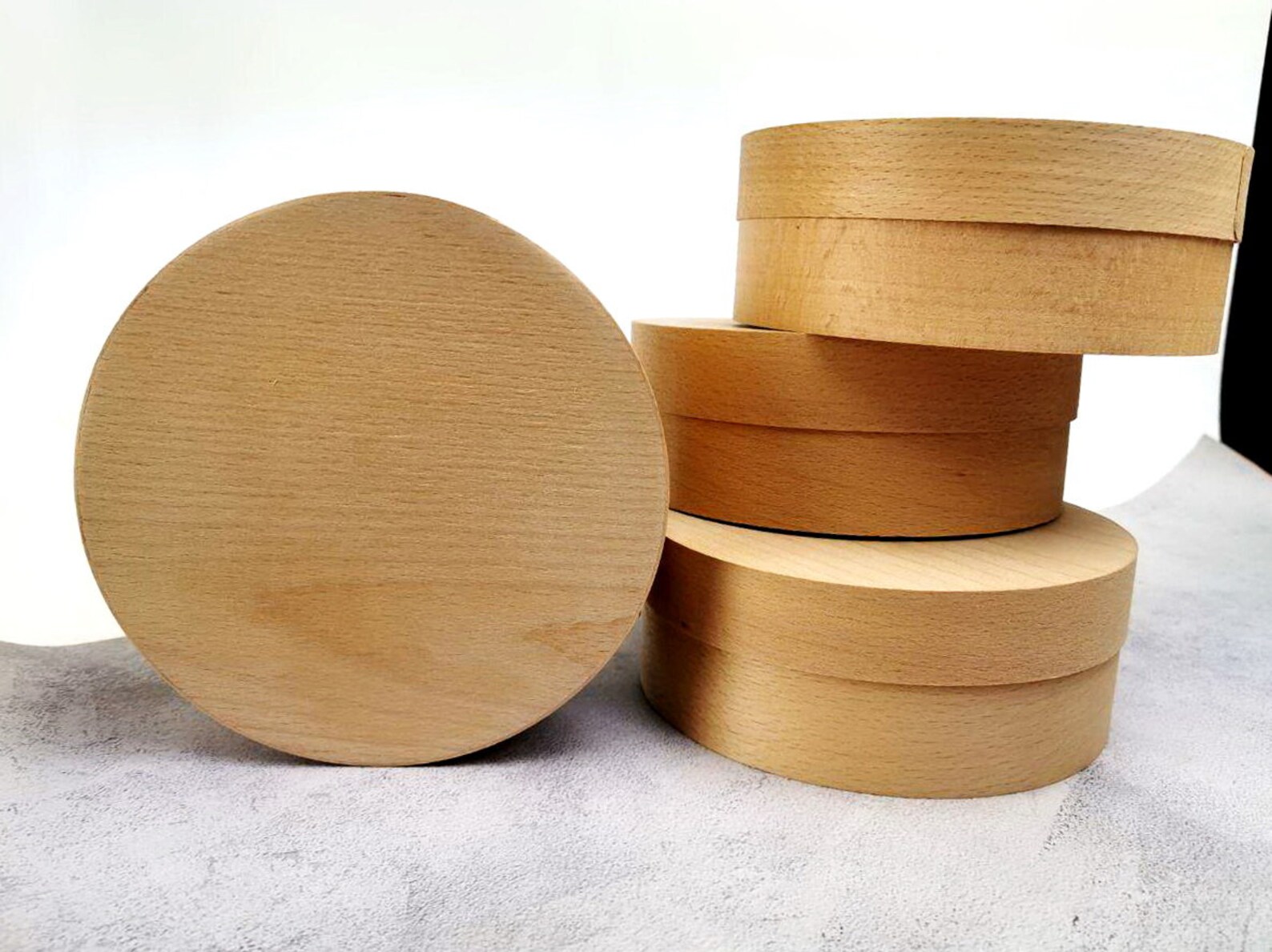 Round Wooden Box Box With Cover-eco Friendly Natural-little - Etsy