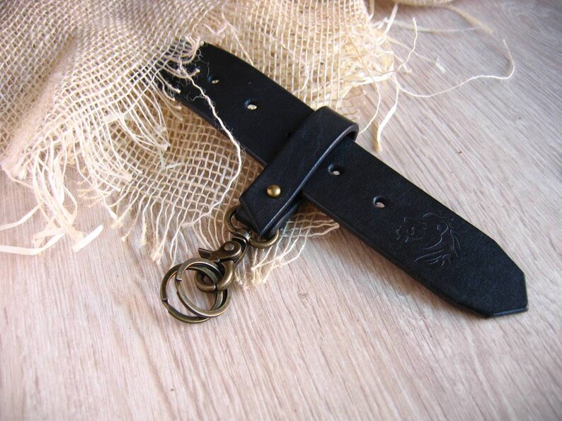 Leather Belt Key Holder EDC Keychain Personalized Key Fob - Etsy
