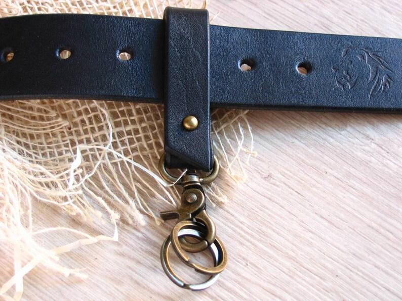 Leather Belt Key Holder EDC Keychain Personalized Key Fob - Etsy