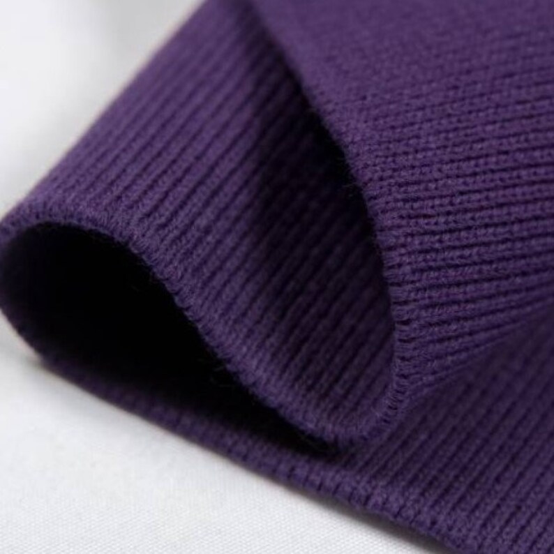 Knit cuff fabric Cotton ribbed knit Premade collar fabric | Etsy