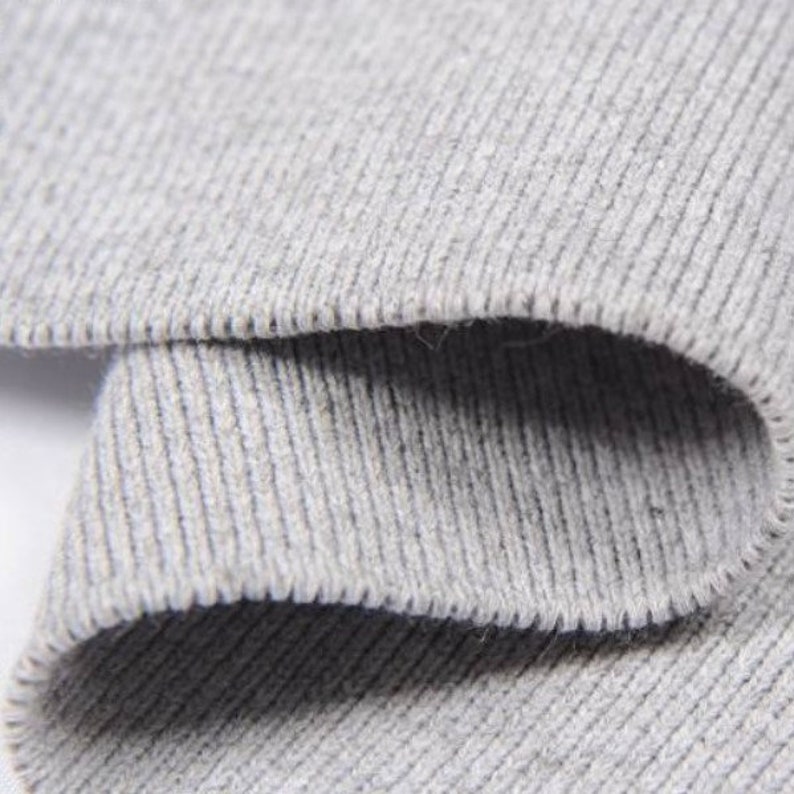 Knit cuff fabric Cotton ribbed knit Premade collar fabric | Etsy