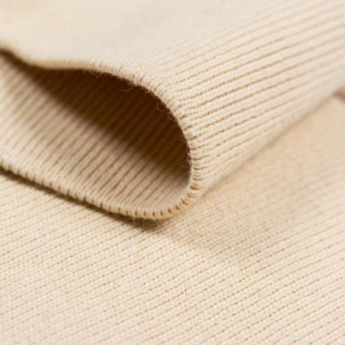 Knit cuff fabric Cotton ribbed knit Premade collar fabric | Etsy