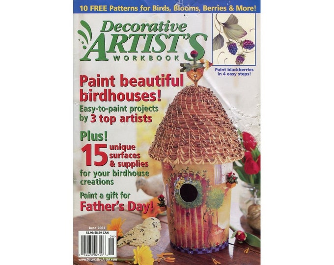 Decorative Artist's Workbook June 2003, Acrylics, Watercolor & Heat-set ...