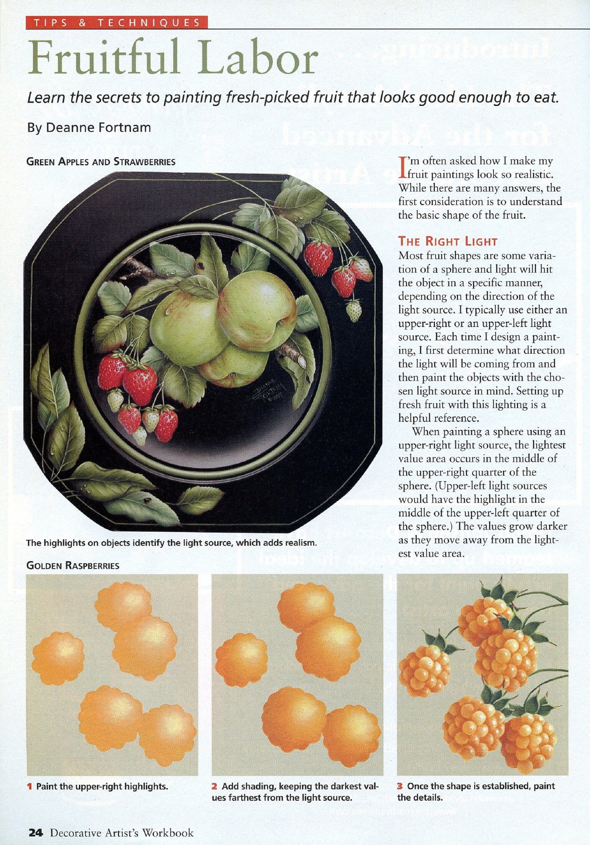 Decorative Artist's Workbook June 2003, Acrylics, Watercolor & Heat-set ...