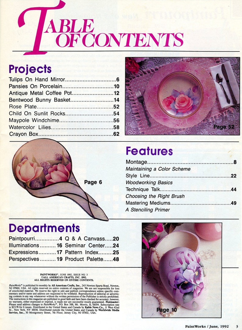 Paintworks June 1992, Acrylics, Oils, Watercolor, Fabric Painting ...