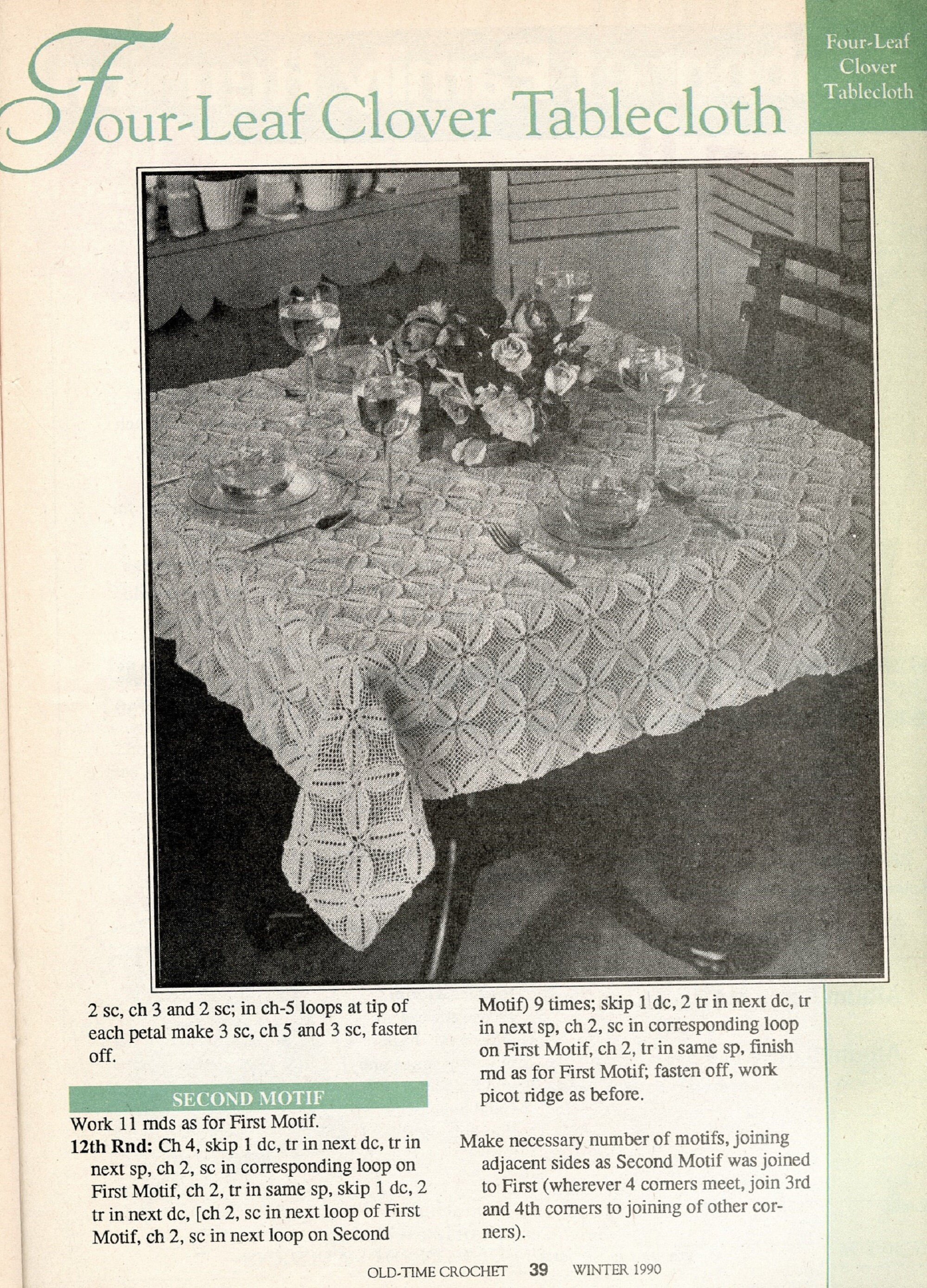 Old-time Crochet Winter 1990, Pattern Magazine, House of White Birches ...