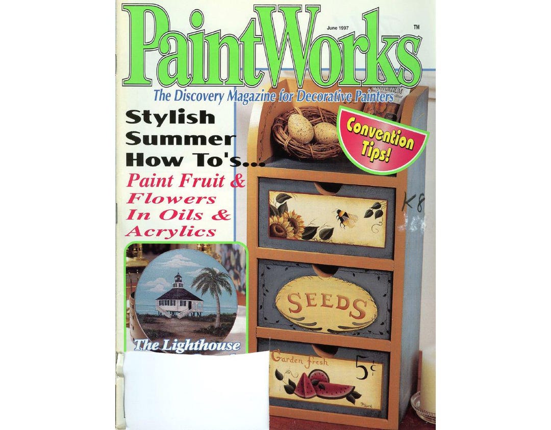 Paintworks June 1997, Decorative Painting, Instruction Book, Patterns ...