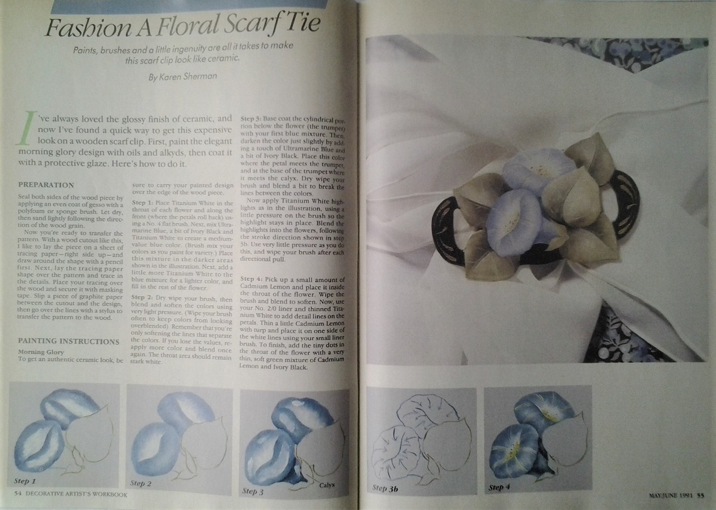 Decorative Artist's Workbook June 1991 Acrylic Fabric - Etsy