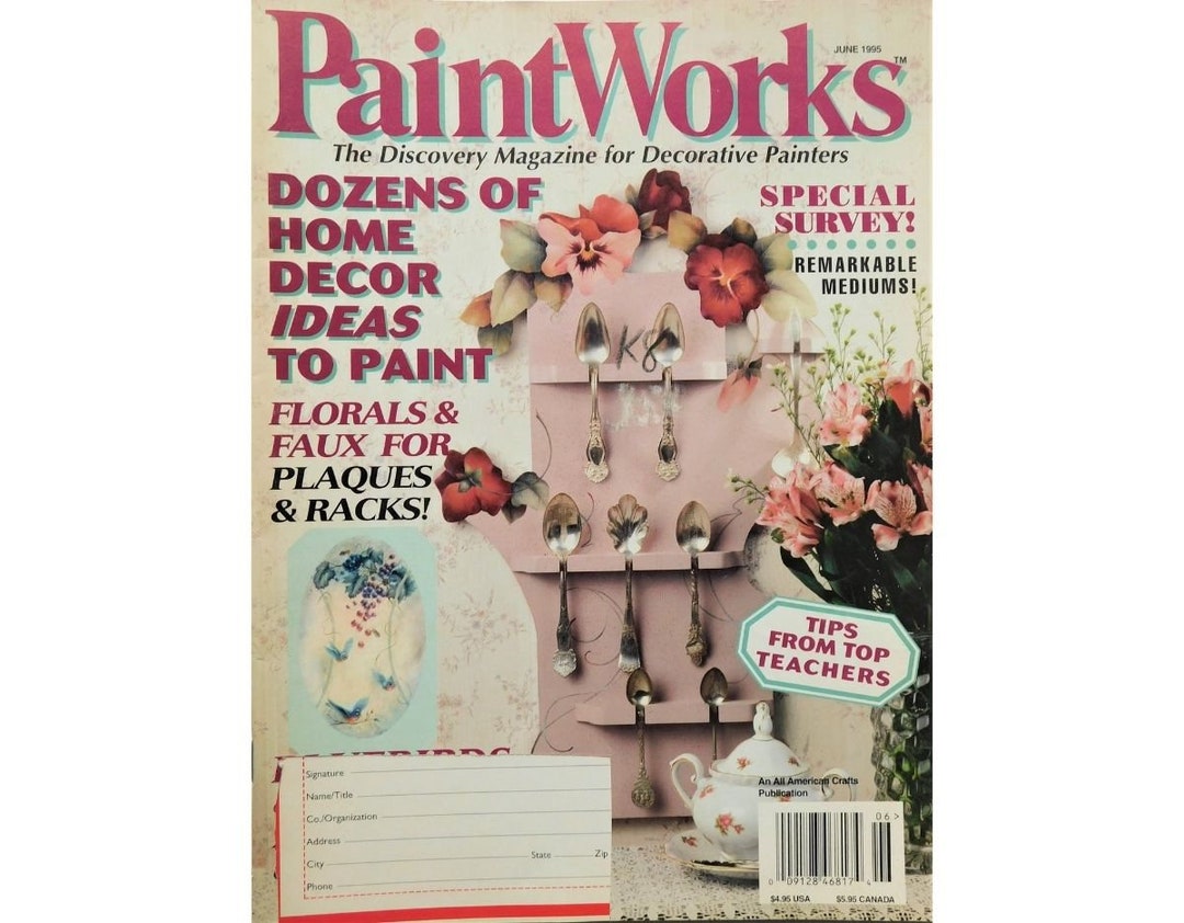 Paintworks June 1995, Decorative Painting, Instruction Book, Patterns ...