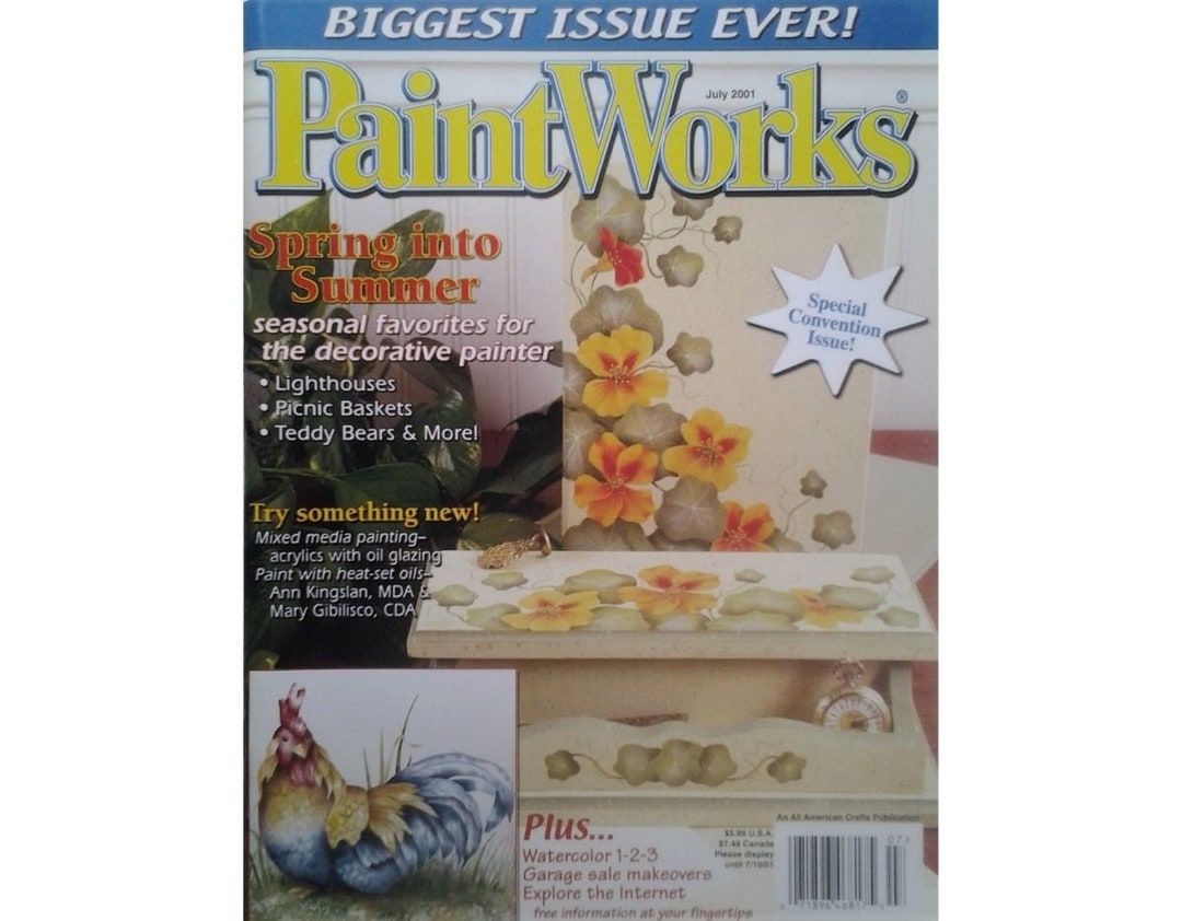 Paintworks July 2001, Decorative Painting, Instruction Book, Patterns ...