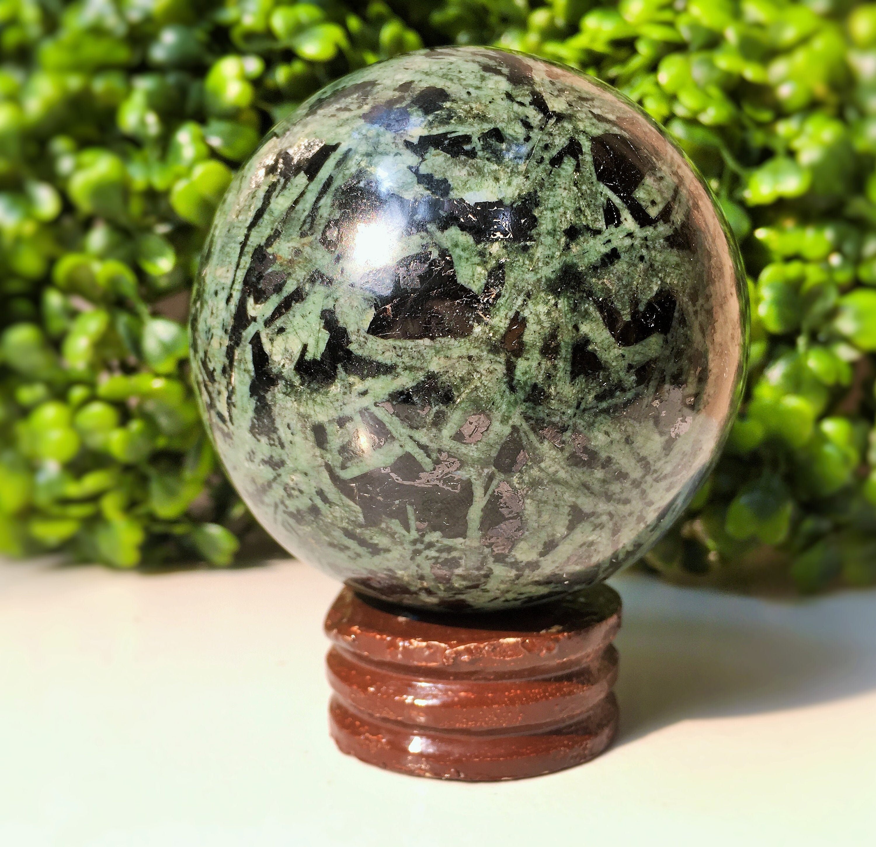 Stunning Green Jasper 70MM Metaphysical Natural Stone Sphere. | Etsy
