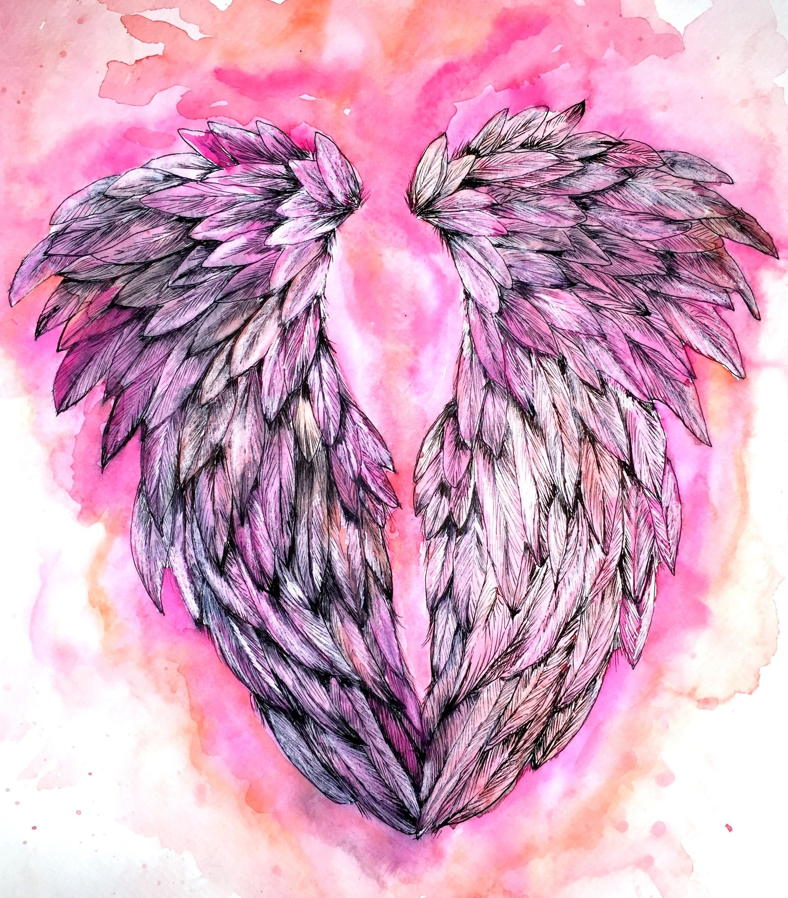 Pink Angel Wings - Etsy