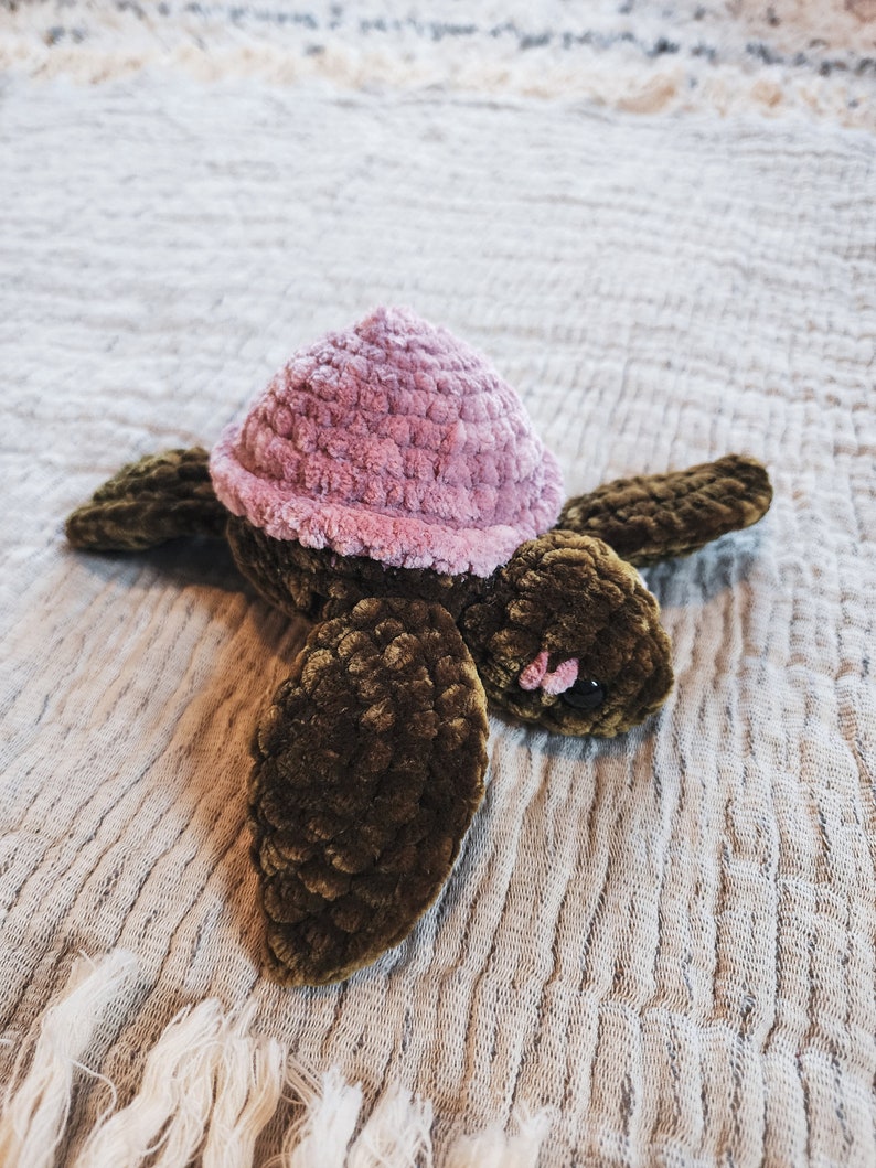 Small Crochet Turtle Plushie Gift for Kids Nursery Decor Baby Shower ...