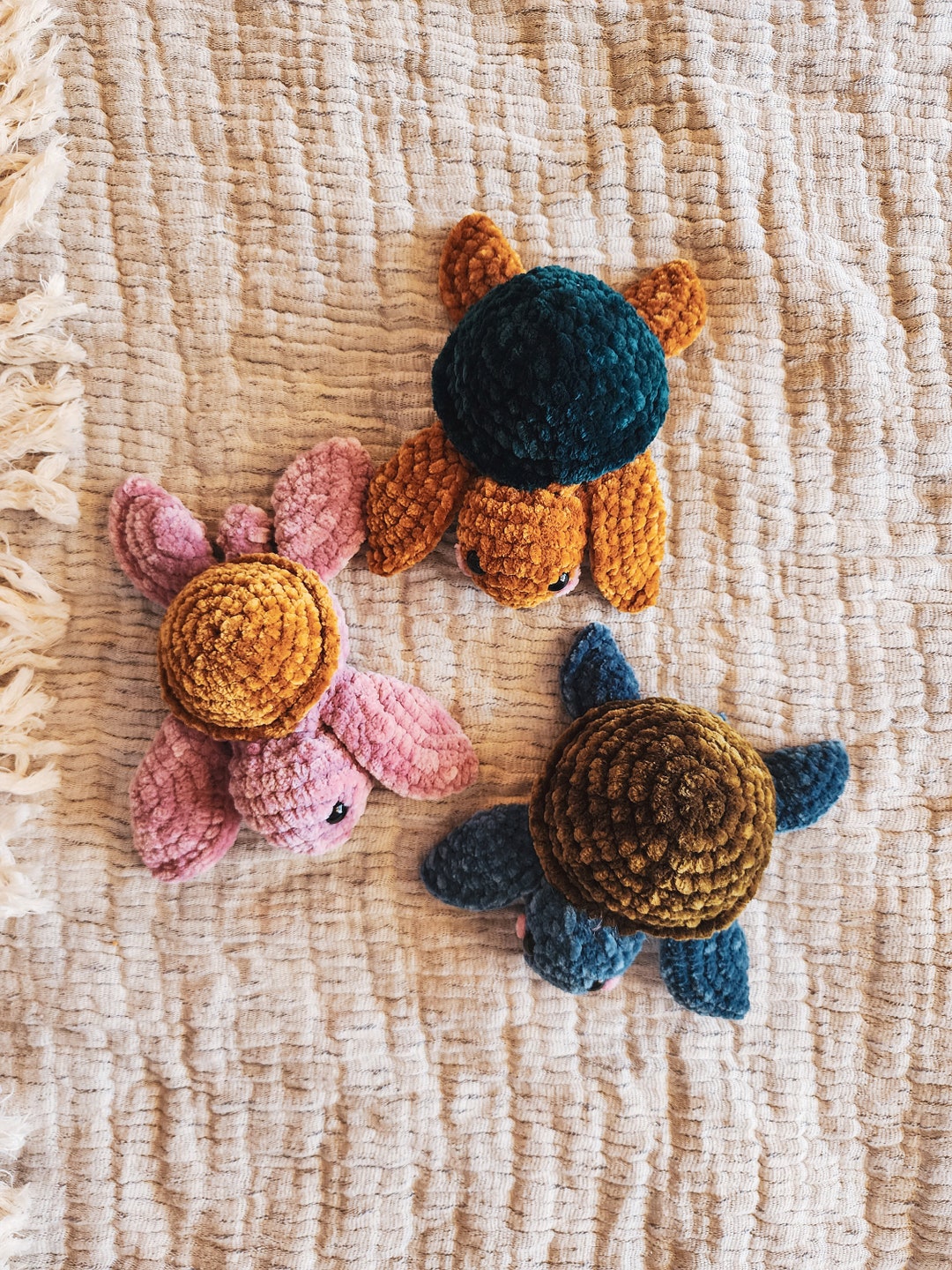 Small Crochet Turtle Plushie | Gift for Kids | Nursery Decor | Baby ...