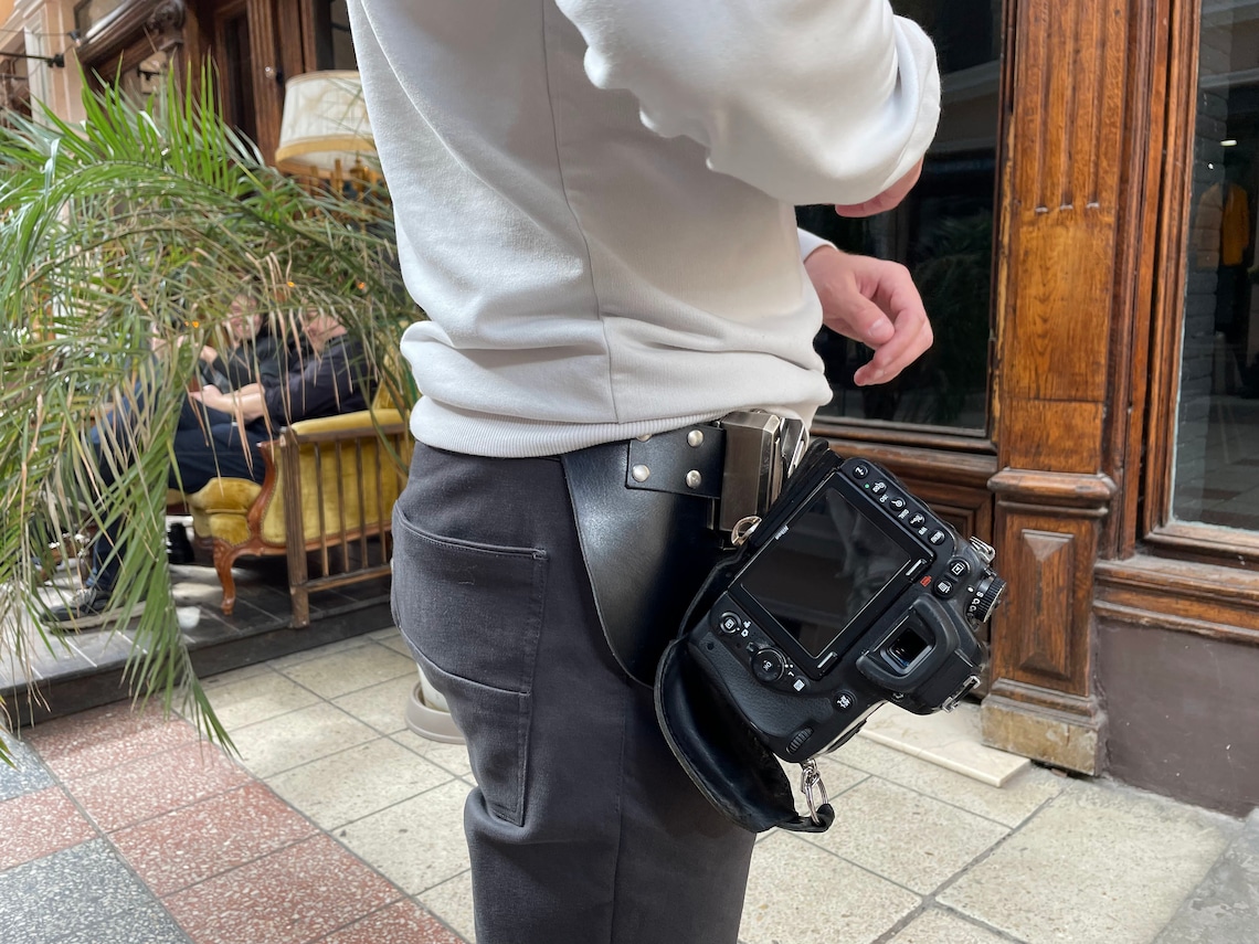 Handmade Leather Dual Camera Holster Belt, Photographer Gift - Etsy