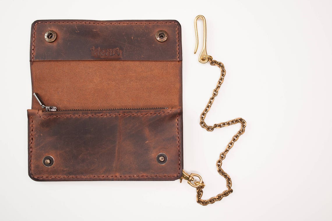 Antique Brown Wallet / Minimalist Wallet / Long Wallet / | Etsy