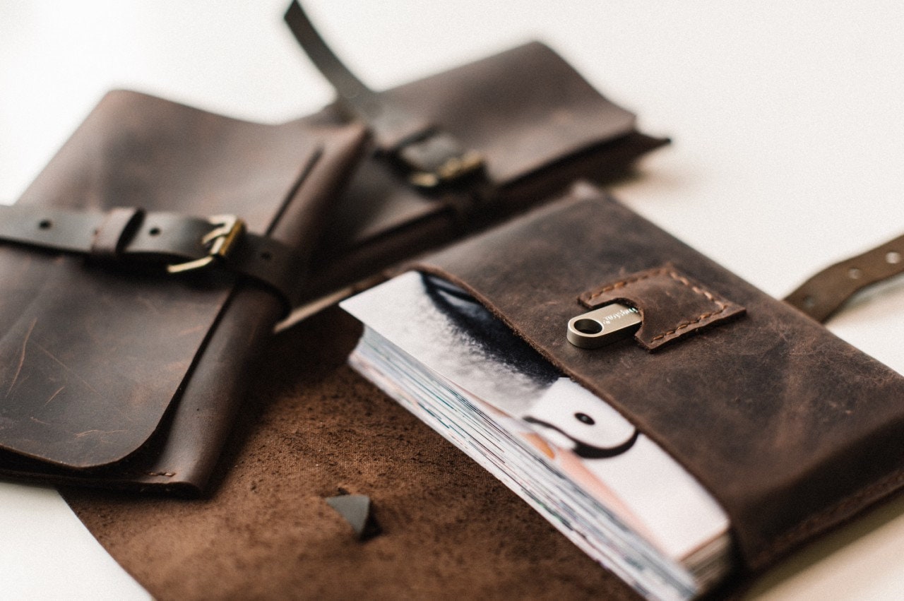 Leather Photo Case, Organizer for the Photos, Photo Storage, Envelopes ...