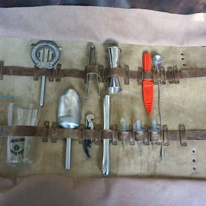 Bar Tool Roll. Barman Bag Stock. Handmade Leather Bartender Roll ...