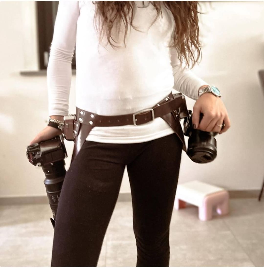 Handmade Leather Dual Camera Holster Belt, Photographer Gift - Etsy