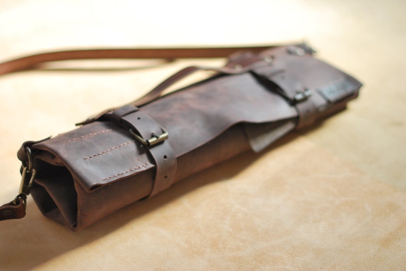Chef Roll. Brown Leather Knife Roll. Gift for Chef. Knife - Etsy