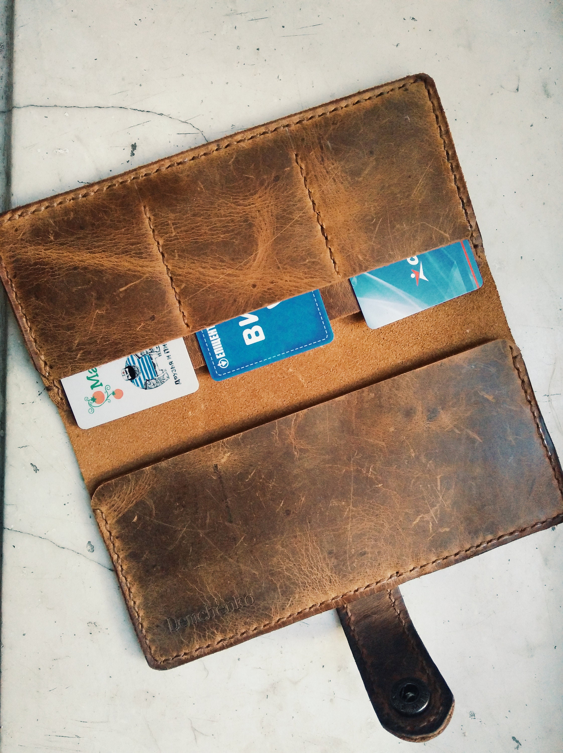 Antique Brown Wallet / Minimalist Wallet / Long Wallet / | Etsy