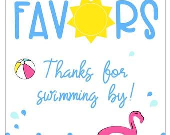 Pool Party Favors Sign Thanks for Making My Party a Splash - Etsy