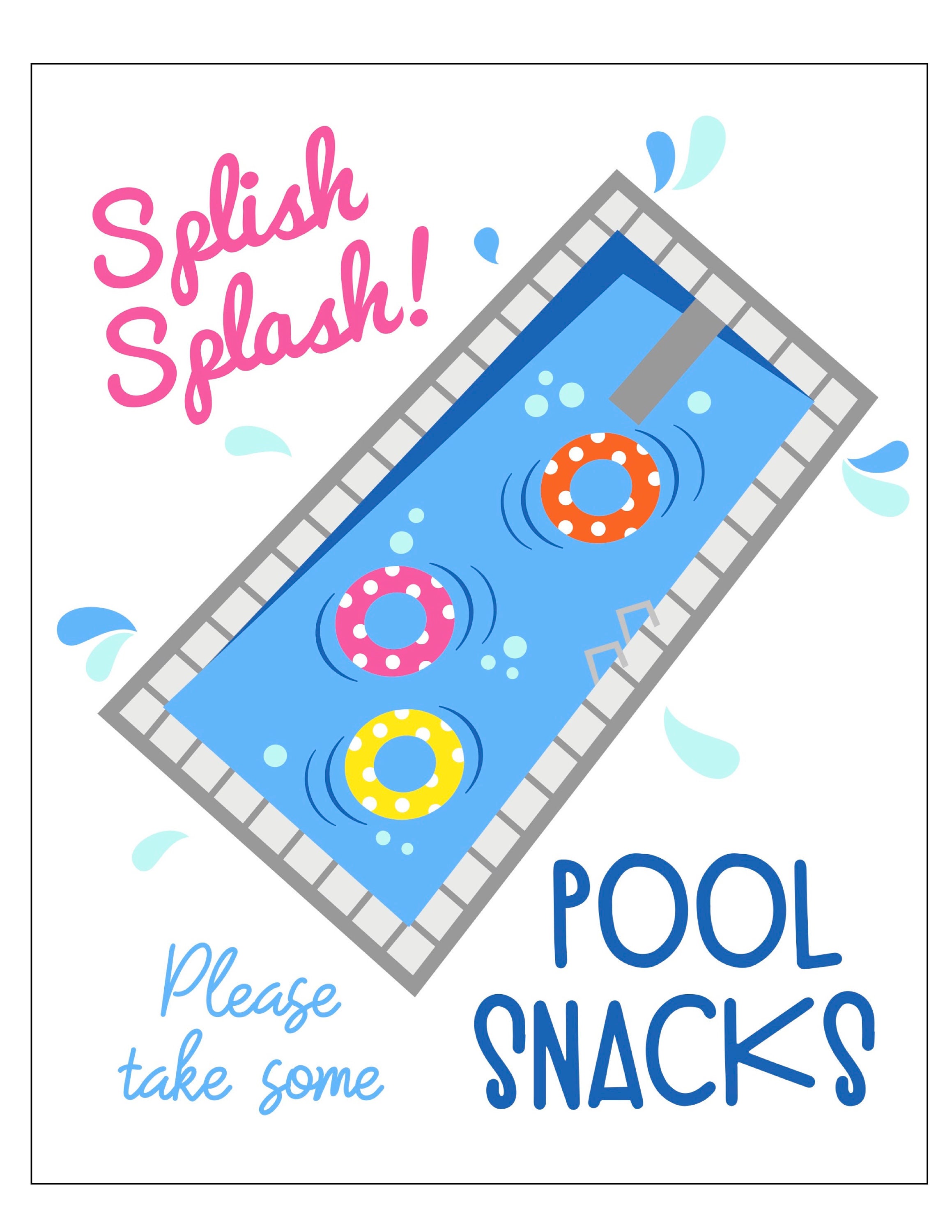 Pool Party Sign - Food & Drink Table - Etsy