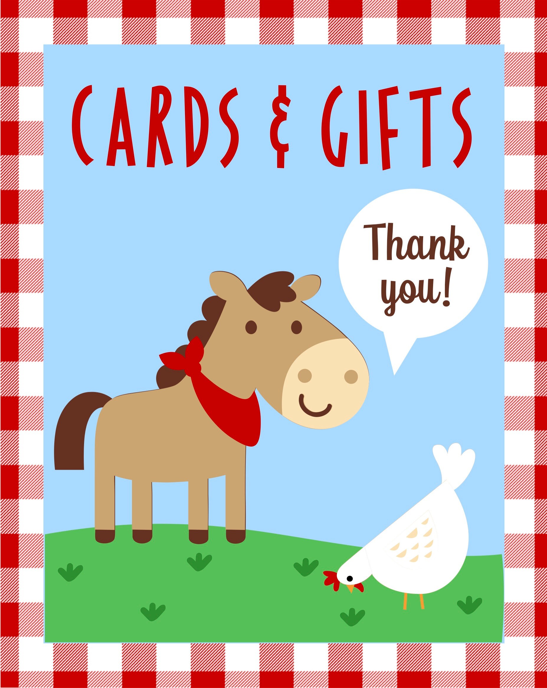 Farm Animal Birthday Party Sign for Cards & Gifts Table - Etsy