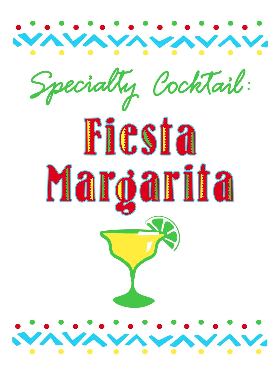 Fiesta Margarita Signature Cocktail Sign - Etsy