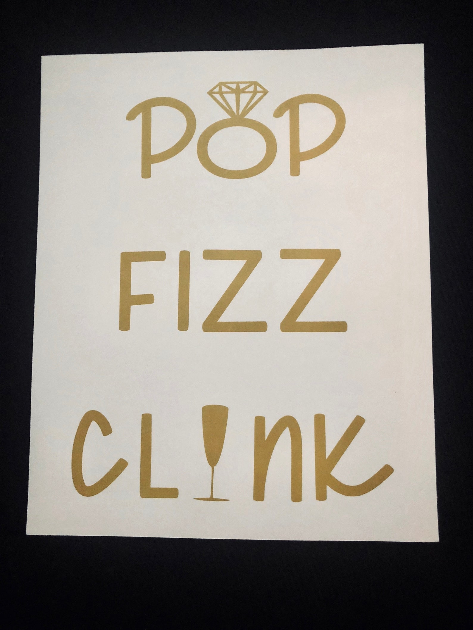 Pop Fizz Clink! Gold Sign - Etsy