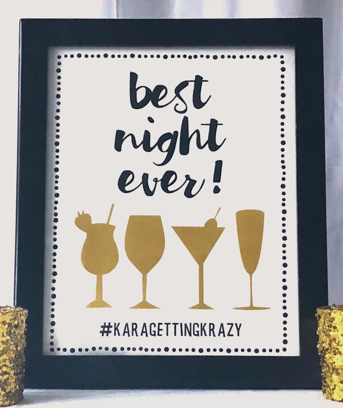 Best Night Ever! Bachelorette Party Sign - Customize With Your Hashtag ...
