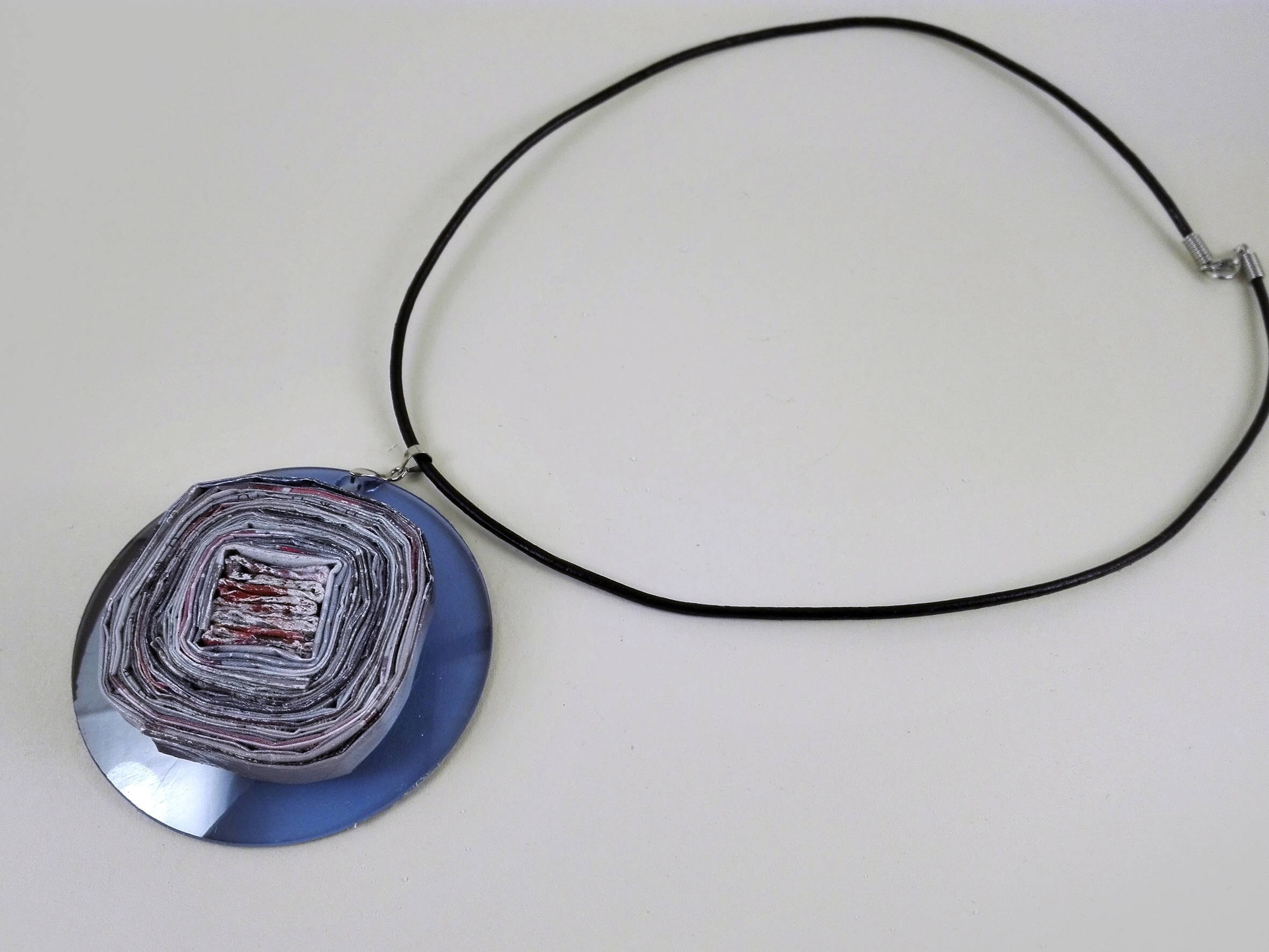 Collier GREY & BLUE Collier femme Pendentif en papier | Etsy