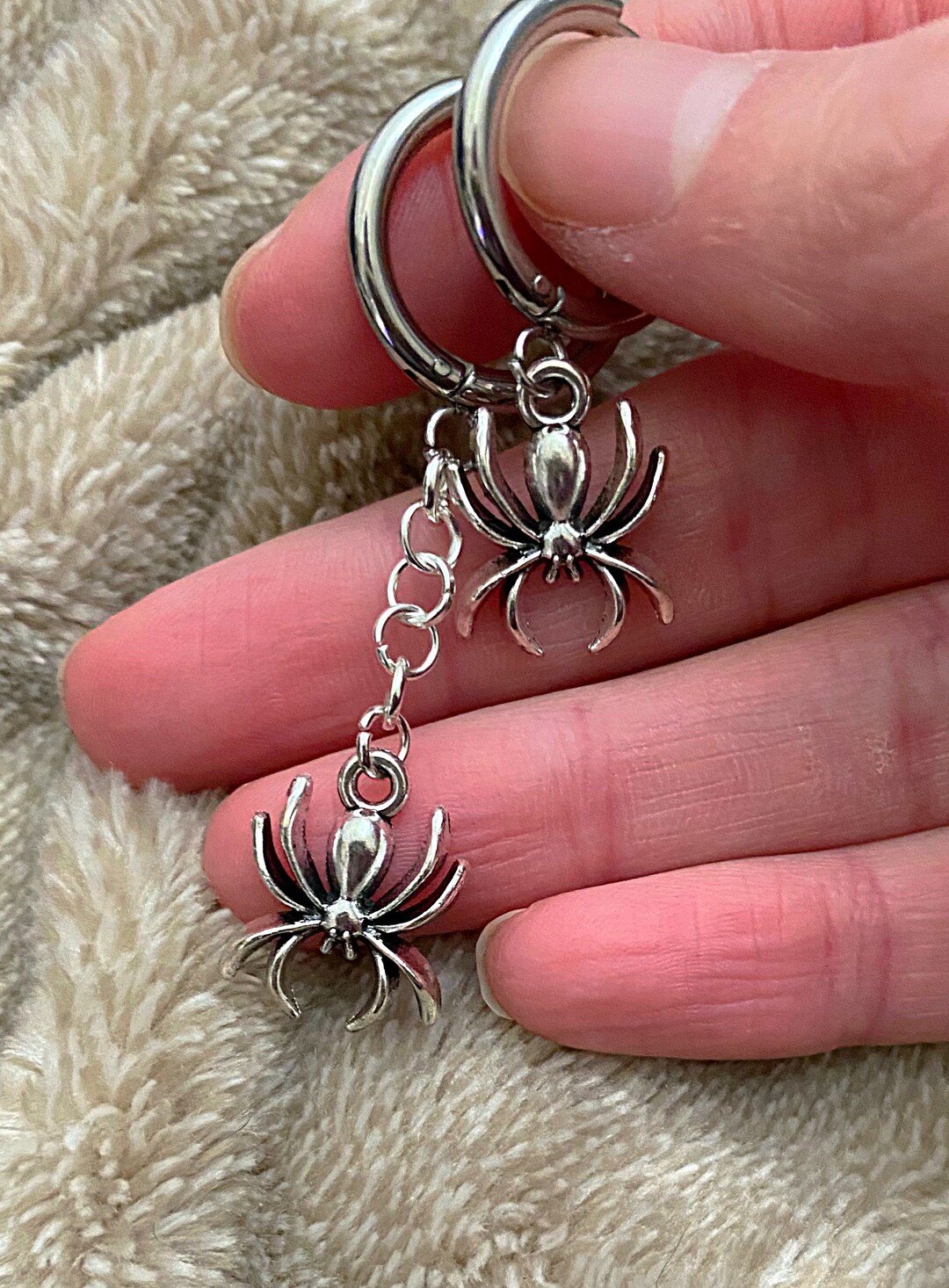 Spider Surgical Stainless Steel Earrings - Etsy