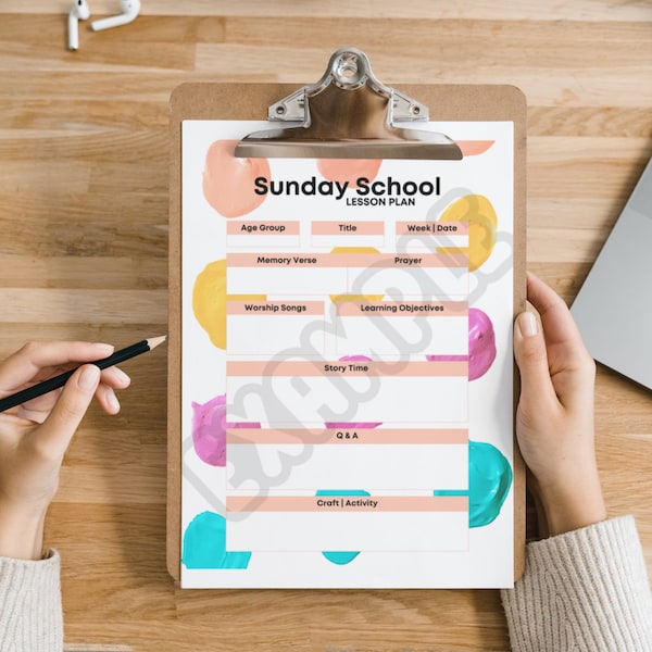 Sunday School Lesson Plan Template - Etsy