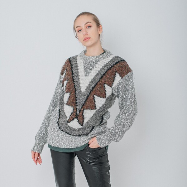 80s Triangle Sweater - Etsy