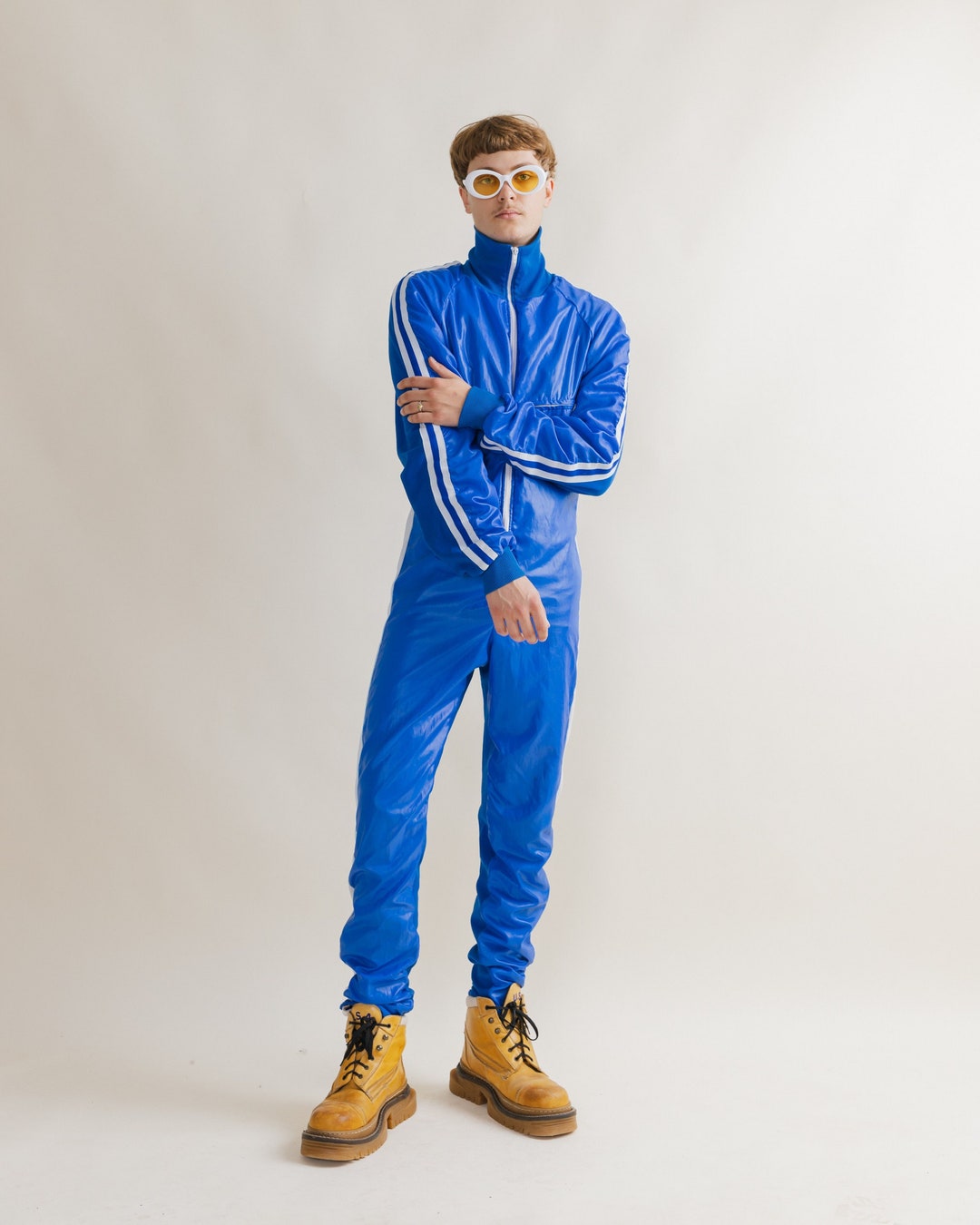 Vintage 00s Rave Blue Zip up Full Body Tracksuit Men M - Etsy