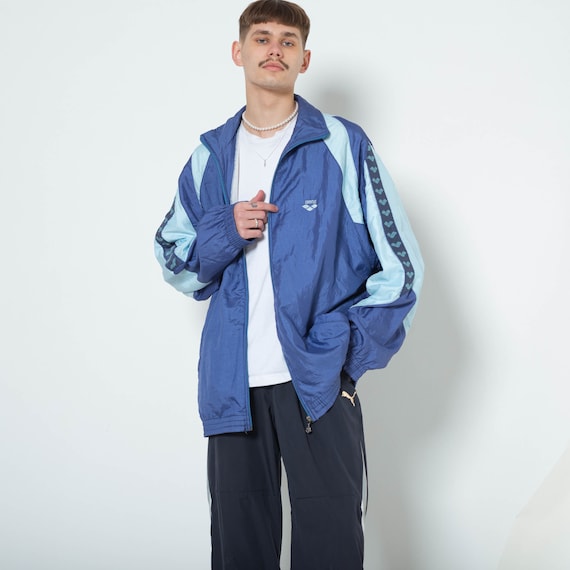 Vintage 1990s Arena Zip Up Track Jacket / 90s Track S… - Gem