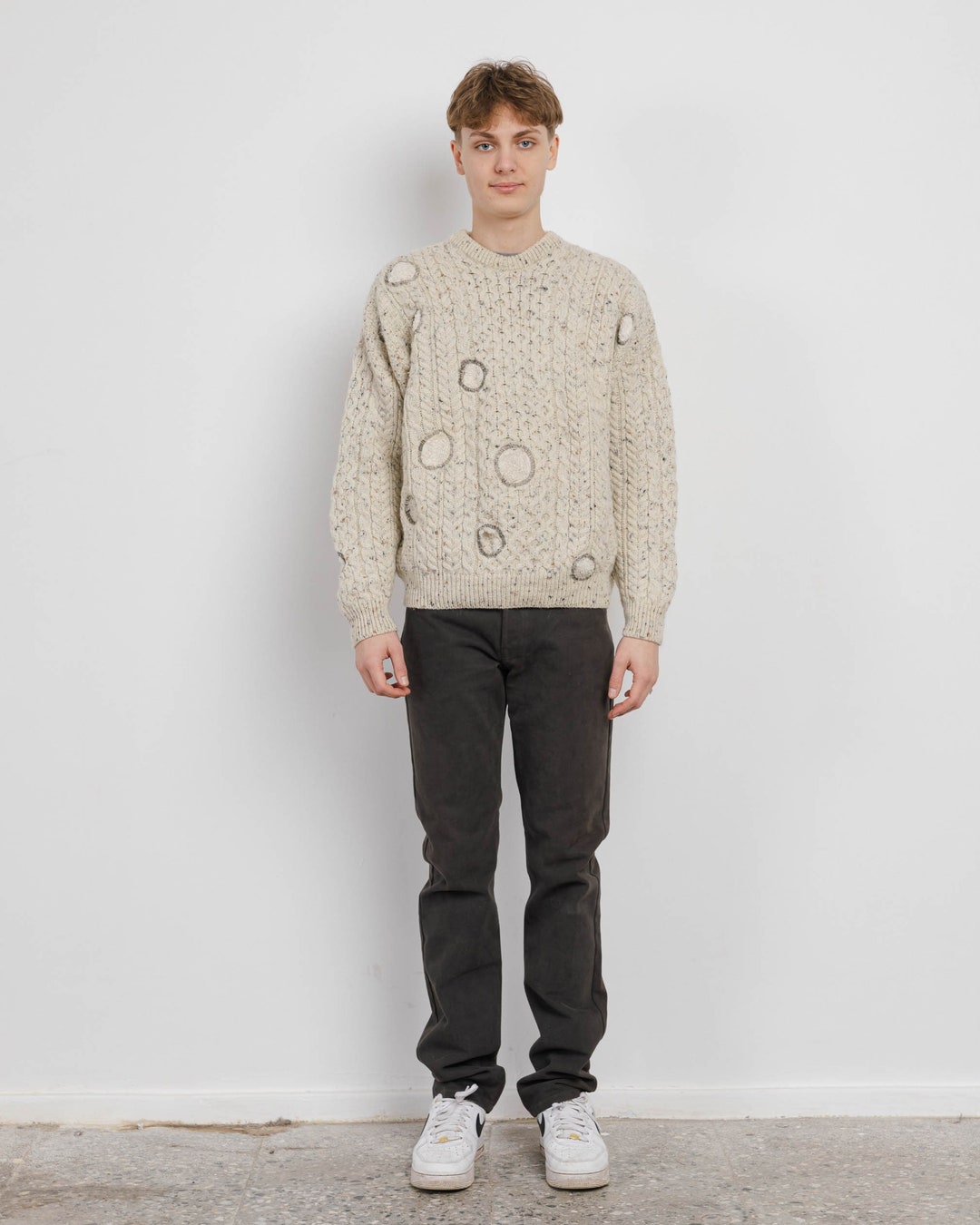 Vintage Reworked Fair Isle Funky Dot Unisex Wool Jumper L/XL - Etsy