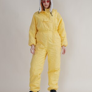 Vintage 80s Yellow Padded Snow Suit, Full Winter Suit M/L - Etsy