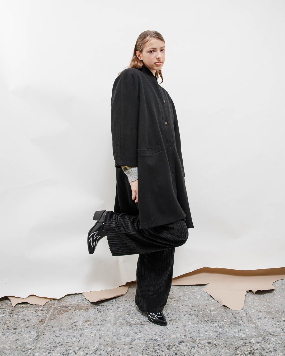 Vintage 60s Minimal Bell Shape Boxy Button up Coat Women L - Etsy